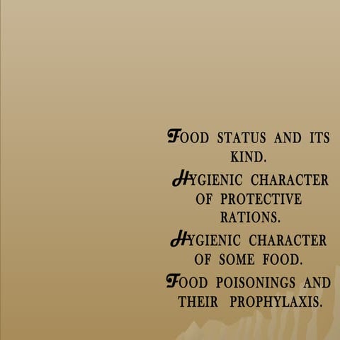 Food Status and its Kind. Food poisoning and their prophylaxis | PPT