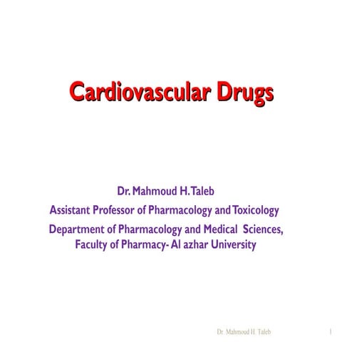 Cardiovascular Pharmacology | Definition | Disorders | Drugs | PPTX