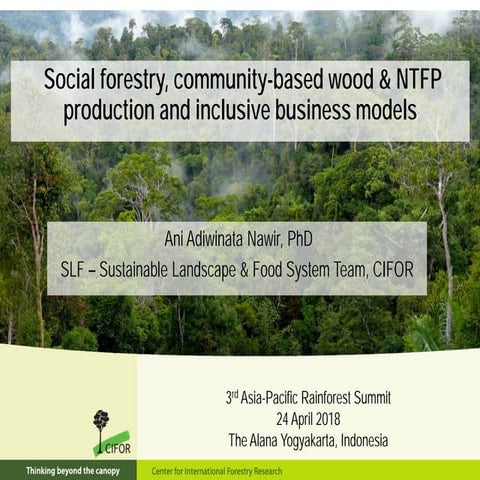 Social forestry, community-based wood & NTFP production and inclusive ...