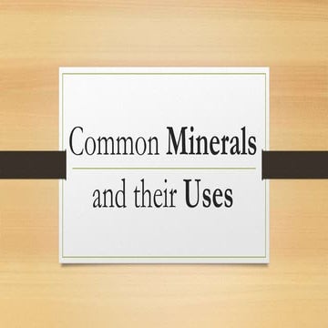 Physical properties of minerals | PPTX
