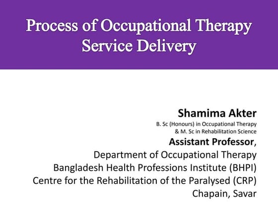 Occupational Therapy Practice Framework- American Occupational Therapy ...
