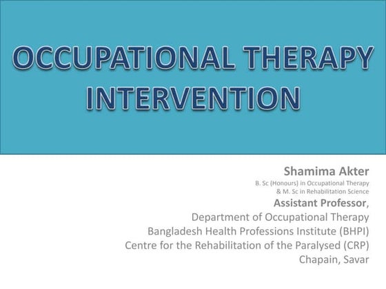 grading activity in occupational therapy | PPT