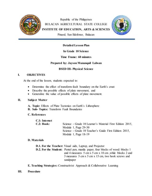 Earthquakes and faults (Grade 8 Lesson) | PPT | Geology | Science