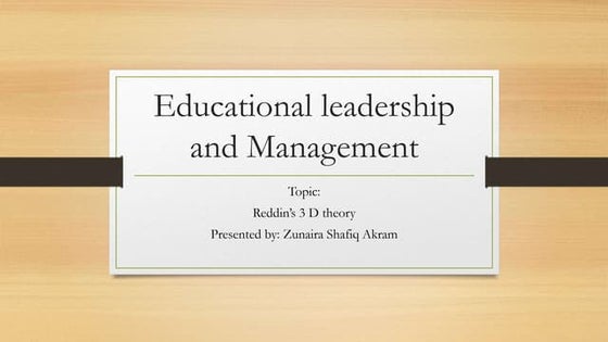 3-D Reddins leadership model | PPT