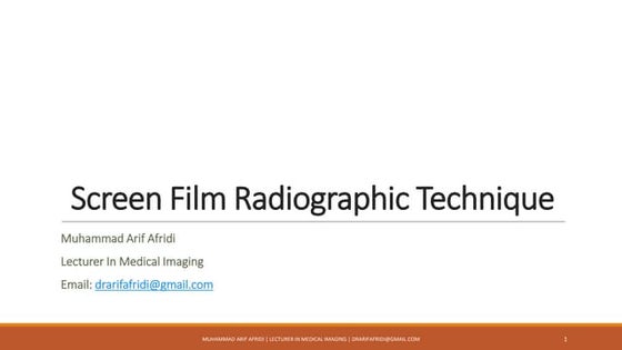Screen Film Radiography | PDF | Physics | Science