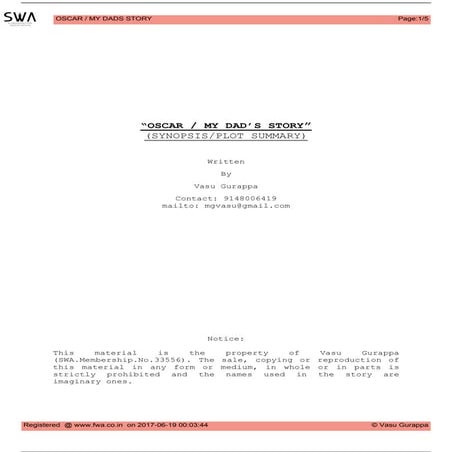 7. 033556 4 oscar(my dad's story) by vasu gurappa | PDF