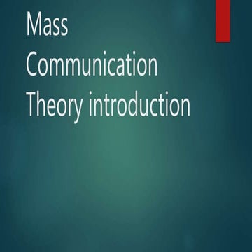 7. mass communication theory | PPTX
