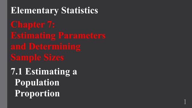Estimating A Population Proportion Pptx Physics Science