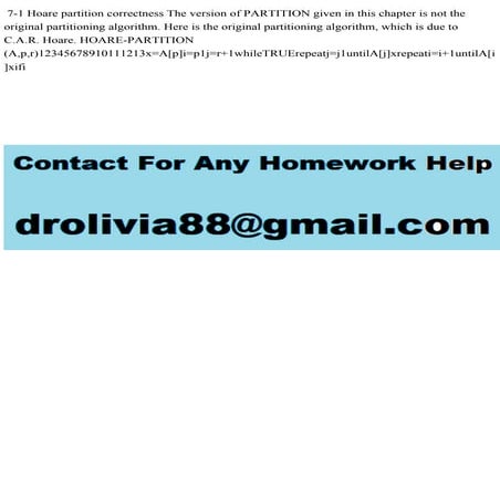 7 1 Hoare Partition Correctness The Version Of Partition Given In Thi Pdf
