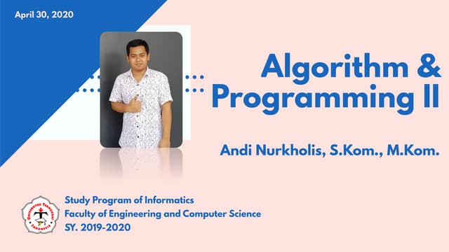 Algorithm And Programming Ii 72 Binary Search Ppt 3584