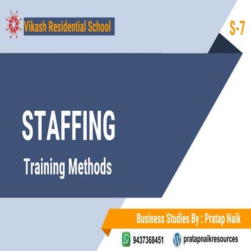 6.Staffing Training and Development Method: XII Business Studies | PPTX ...