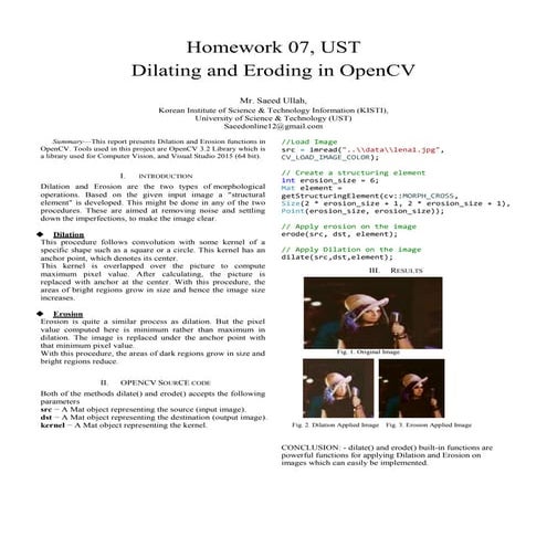 dilating and eroding in open cv | PDF