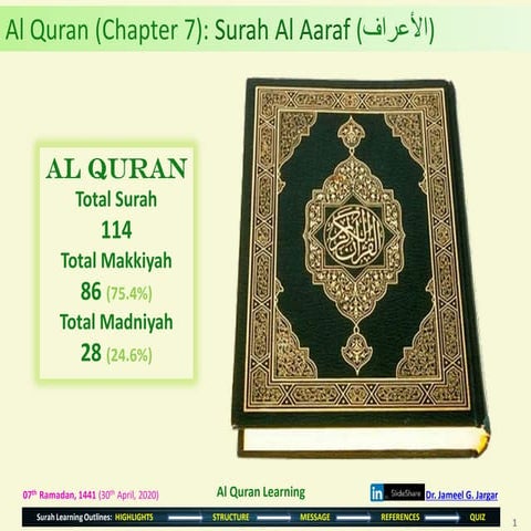 Al Quran (Chapter 7): Surah Al Aaraf [The Heights] | PDF