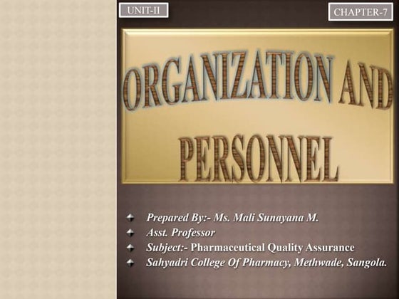 ORGANISATION and PERSONNEL | PPT