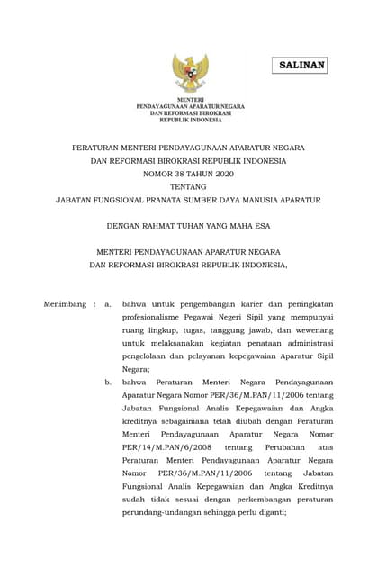 16. salinan peraturan lan no. 15 tahun 2020 tentang pengembangan kompetensi pegawai pemerintah ...