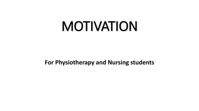 Motivation- Psychology | PPT