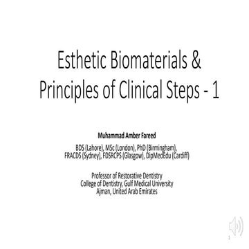 PPSX Esthetic Biomaterials and Principles of Clinical steps.ppsx