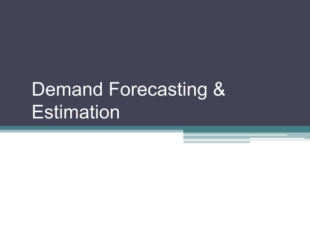 Demand forecasting | PPTX