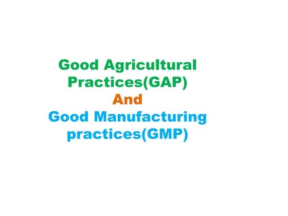 GMP and GHP | PPTX | Recalls | Consumer Issues