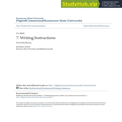 7. Writing Instructions | PDF