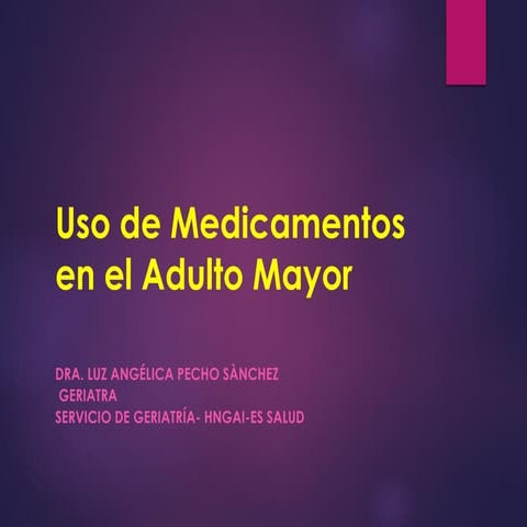 Uso De Medicamentos En El Am Ppt
