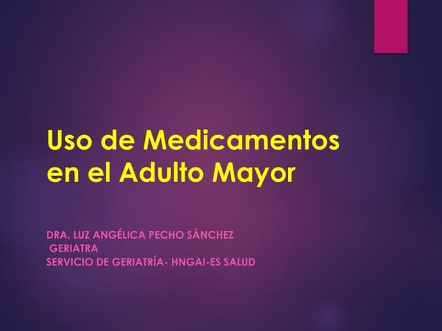 Uso De Medicamentos En El Am Ppt