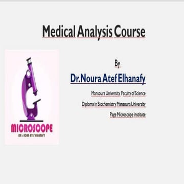 .Medical analysis course pptx............ | PPTX
