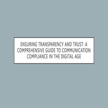Ensuring Transparency and Trust: A Comprehensive Guide to Communication ...