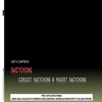 Switching Techniques And Types Of Switching In Computer Networks Ppsx Computer Networking