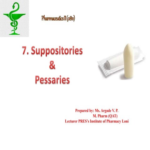 7. suppositories.pptx Pharmaceutics II ER 1991 | PPTX