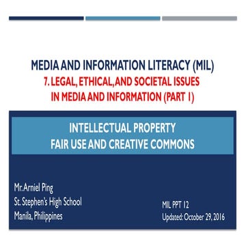 7. Legal, Ethical, and Societal Issues in Media and Information (Part 1 ...