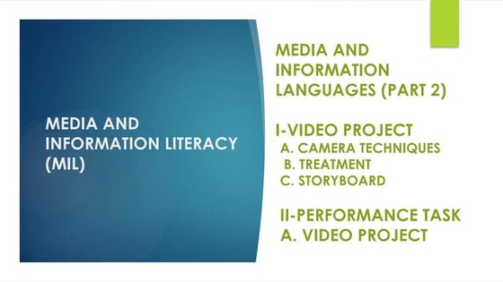 Media and Information Literacy (MIL) - 6. Media and Information ...