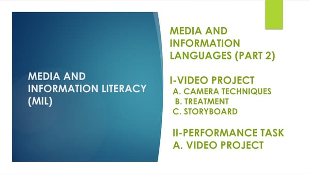 Media and Information Literacy (MIL) - 6. Media and Information ...