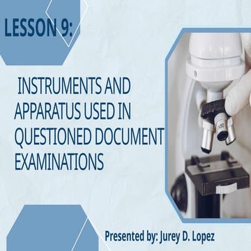 FORENSIC 4-QUESTION DOCUMENT EXAMINATION | PPTX | Cameras and ...