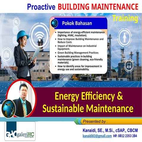 Energy Efficiency & Sustainable Maintenance _Training *Proactive ...