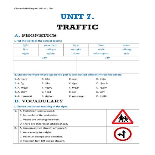 7. UNIT 7. TRAFFIC.docx gs 88888888888888888888888888 | PDF