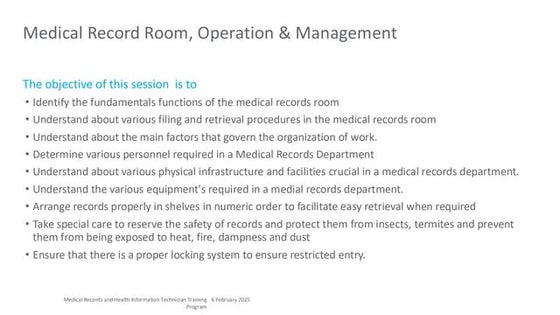 Org and management of medical record dept. | PDF