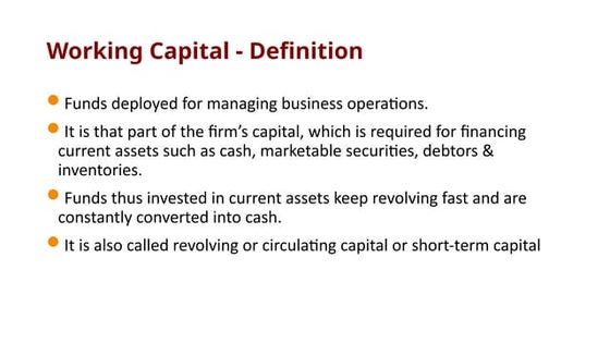 working capital financing:-Tandon committee | PPTX