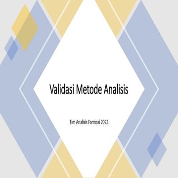 Verifikasi dan Validasi Metode Pemeriksaan Laboratorium Klinik Bagian 1 | PDF
