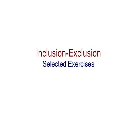 principle of exclusion and exclusion in discrete mathematics | PPT