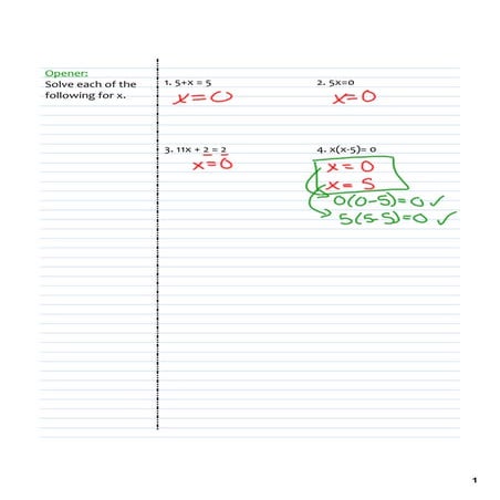 7 3 Zero Product Property A | PDF