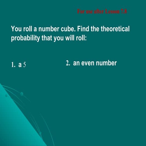 7.8 simple probability 2 | PPT
