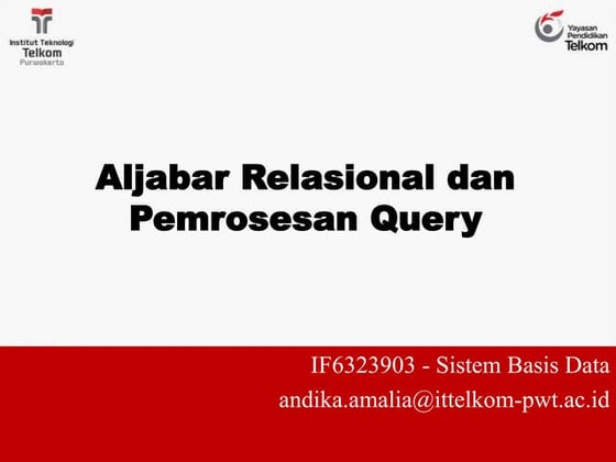 Relational algebra in dbms | PPT