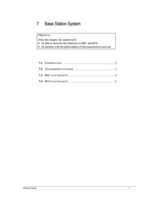 Base Transceiver Station (BTS) | PPTX