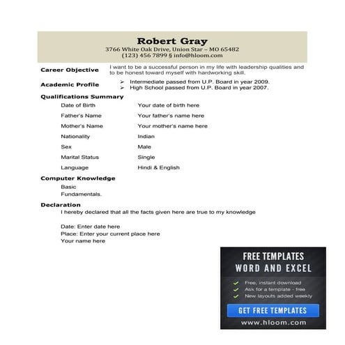 7 biodata-template - copy | DOC