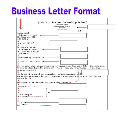 7 business letter format with blanks | DOC