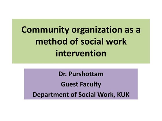 Rothman’s three models of Community Organisation | PPT