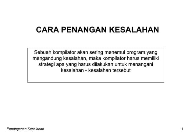 7. cara penanganan kesalahan | PPT 7. cara penanganan kesalahan | PPT