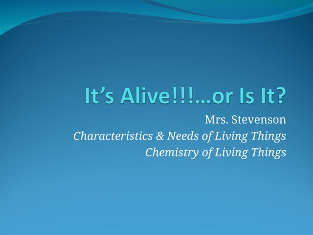 Characteristics of living things | PPT