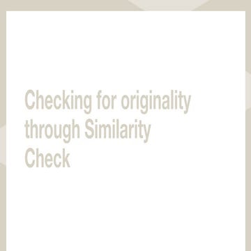 Checking for Originality thorough Crossref Similarity Check | PDF ...